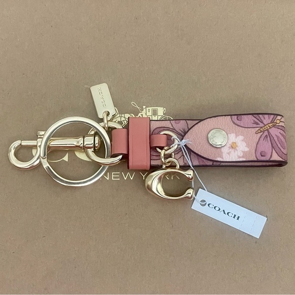 Coach | Accessories | Coach Pink Butterfly Trigger Keychain Fob Bag ...
